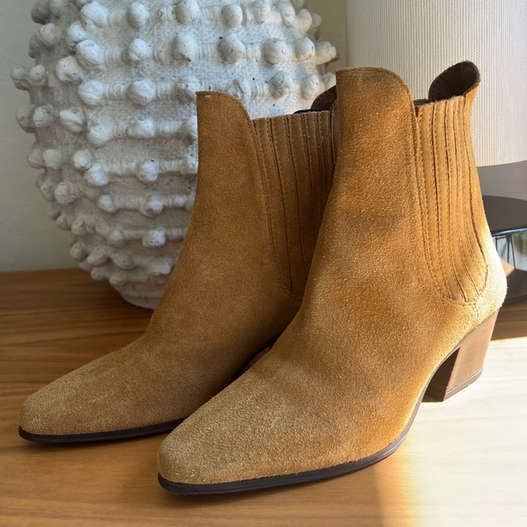 Zara | Shoes | Zara Westerncowboy Split Suede Leather Ankle Boots ...
